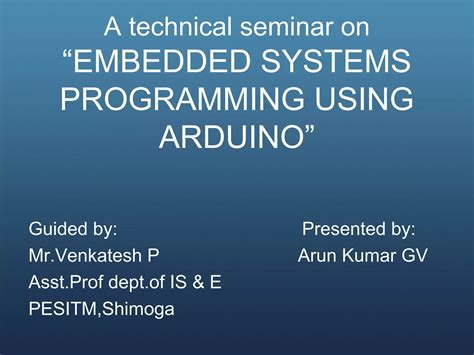 Embedded System Programming Using Arduino Microcontroller Ppt Embedded System Programming Using Arduino Microcontroller Ppt