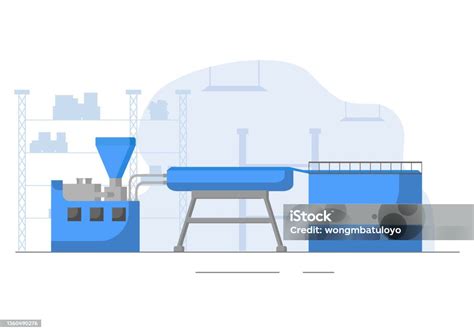 배경에 적합한 생태 환경을 보호하기 위해 휴지통 유기 종이 또는 플라스틱으로 기계 재활용 공정 평면 일러스트레이션의 웹 벡터에