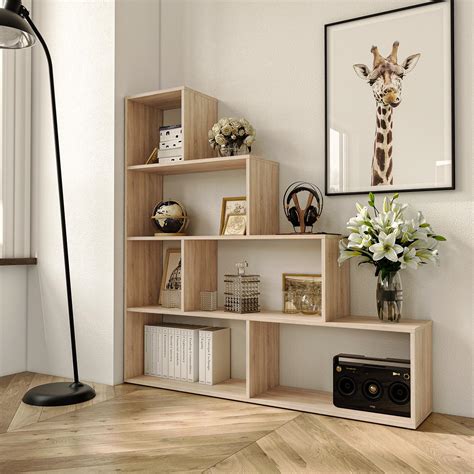 ᐉ Стелаж гірка для книг та декору на 6 комірок 1422x1427x280 мм Дуб сонома Mgt 57 Sn • Краща