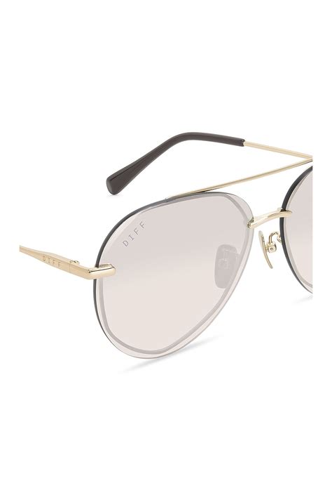 Diff Eyewear Lenox In Gold Sea Snake And Beige Mirror Revolve