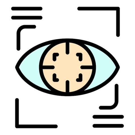 Premium Vector Digital Eye Icon Outline Vector Vr Platform Virtual Reality Color Flat