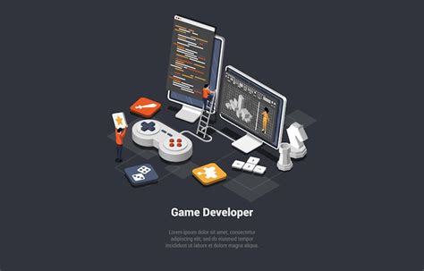 Premium Vector Concept Of Game Development Creative People Developers In Process Of Create And
