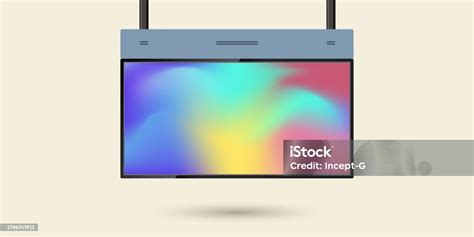 대형 Led 스크린의 교수형 옥외 실내 거리 Led 스크린을위한 검은 색 현실적인 스탠드로 모형 벡터 디자인을 모형화하십시오 벡터의 Tv Led 모니터 컴퓨터 모니터에 대한