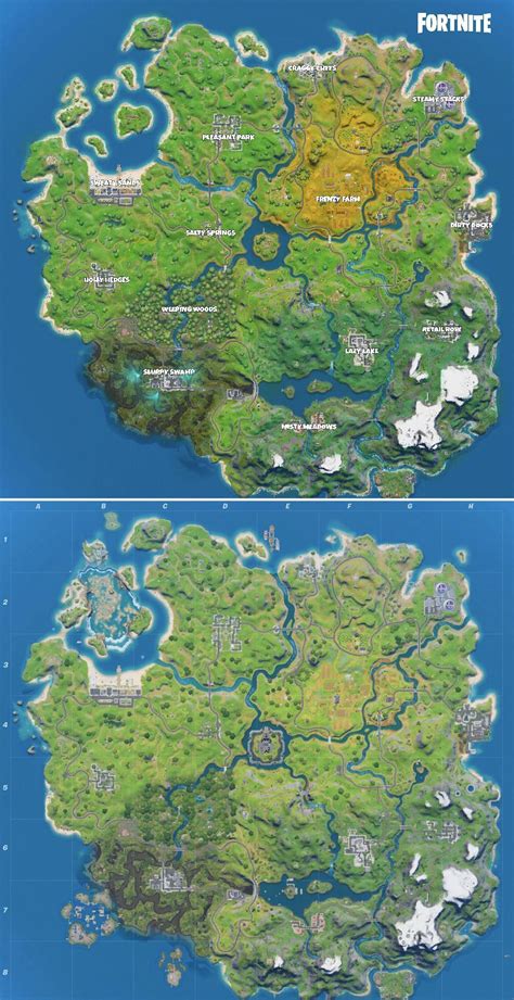 Chapter 2 Season 1 Map Vs Current Map Fortnitebr