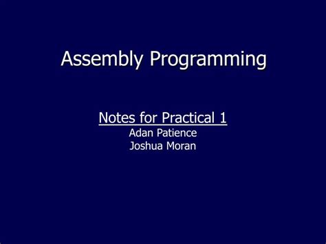Ppt Assembly Programming Powerpoint Presentation Free Download Id