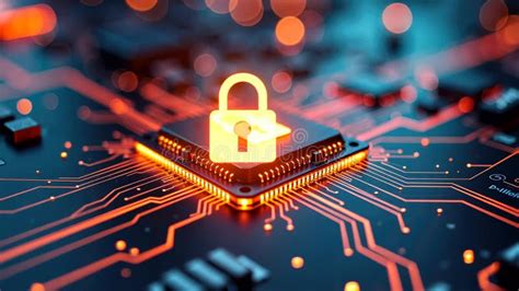 Detailed Animation Of Cybersecurity Protocols In A Cpu And Motherboard