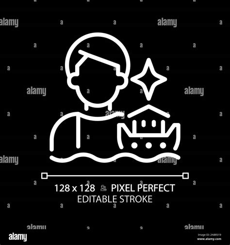 Flood Pixel Perfect White Linear Icon For Dark Theme Stock Vector Image And Art Alamy