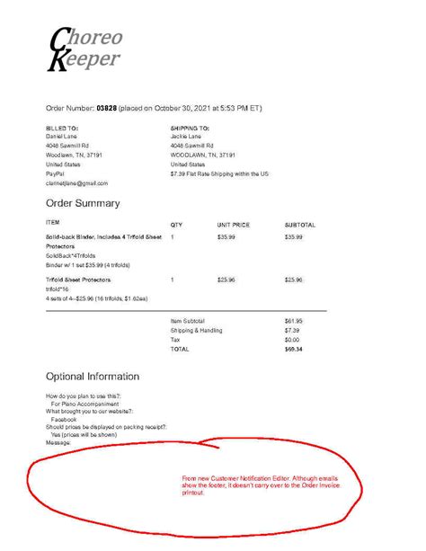 Editing Order Invoice Printout Commerce Squarespace Forum