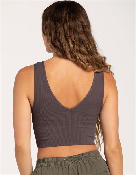 Tillys Seamless Deep V Womens Tank Top Gray Sm Tillys