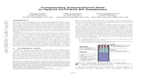 Pdf Compacting Transactional Data In Hybrid Oltpandolap Databases · Modern In Memory Database