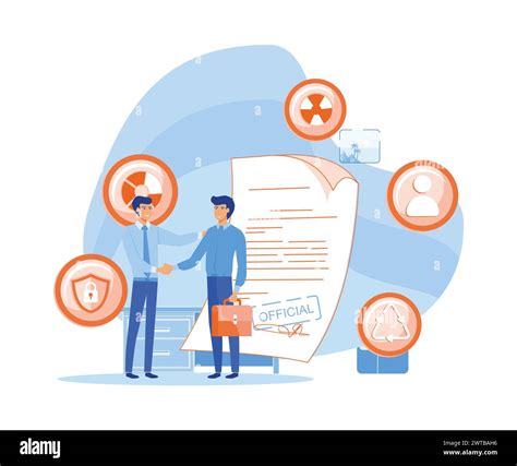 Contract Agreement Concept Business People Standing On A Signed