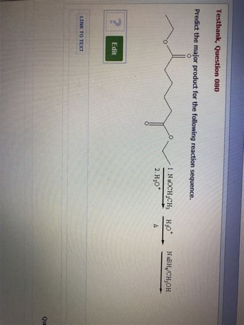 Solved Testbank Question 039 Predict The Major Product For