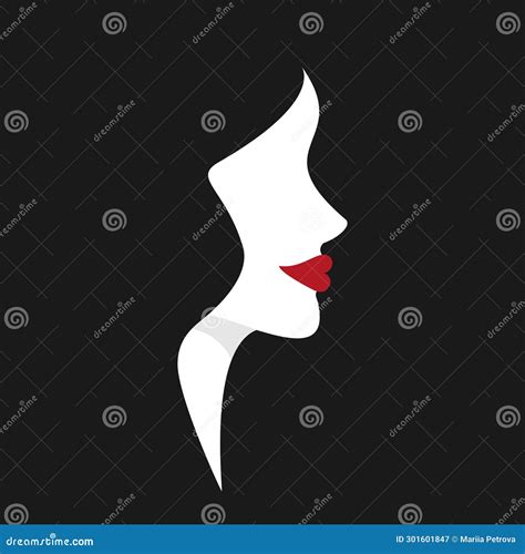 Abstract Faceless Woman Profile On Red Background Faceless Woman With