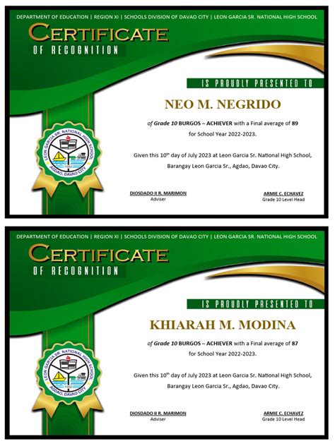 Certificate For Achievers Final Pdf