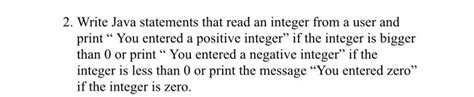 Solved 2 Write Java Statements That Read An Integer From A
