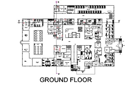 Ground Floor Plan Of Office Building Is Given In This 2d Autocad Dwg Drawing File Download The