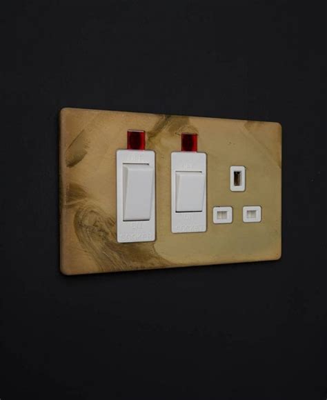 Smoked Gold Cooker Switch Socket With Black Or White Inserts