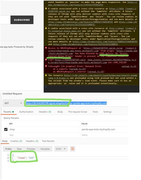Reactjs Shopify App Script Tag Cors Error When Retrieving Data