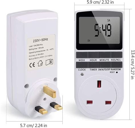 S012 Timer Plug Socket AMINAC Digital Security Plug Programmable Timer Socket With LCD
