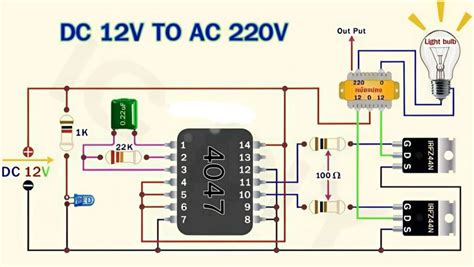 This Image Is A Dc 12v To Ac 220v Inverter Circuit Diagram Using A Cd4047… Sadiq Malik