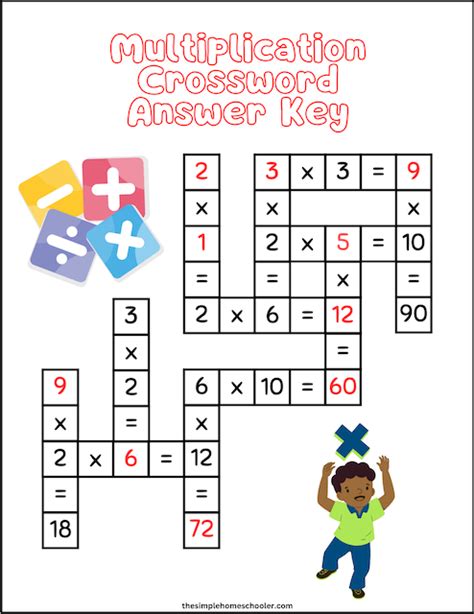 Free Marvelous Math Crossword Puzzle Printables The Simple Homeschooler
