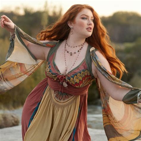 Beautiful Redhead Model With Curvy Body Captured In HD Stock Illustration Illustration Of