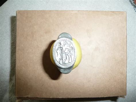 Massive Solid Silver Roman Intaglio Seal Ringeroticsex Scene
