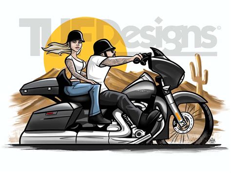 Cartoon Motorcycle Harley