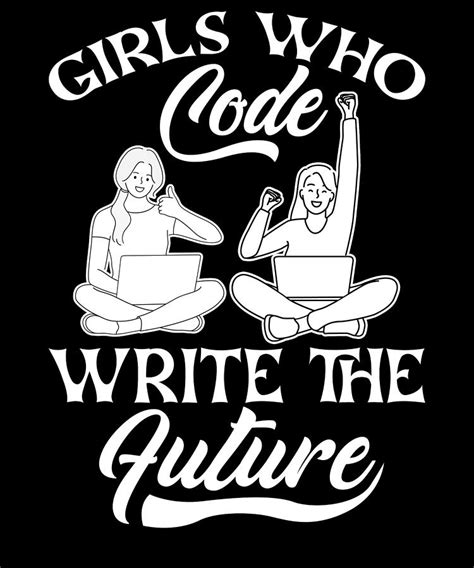 Coder Girls Programming Developer Software Programmer Digital Art By
