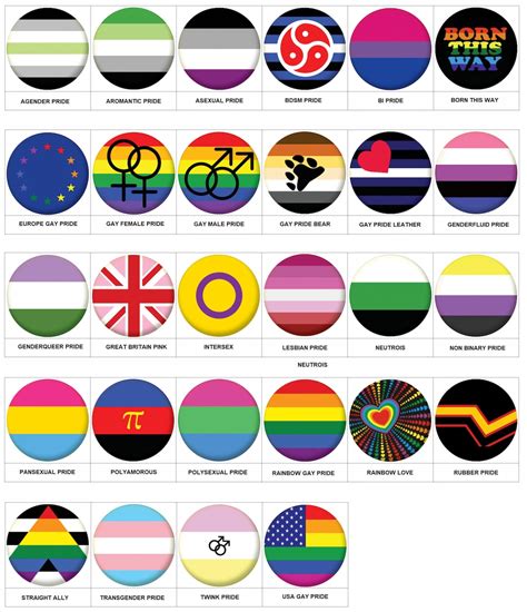 Lgbt Asexual Bisexual Pansexual Transgender Non Binary Gay Pride Button Badge Magnet Keyring