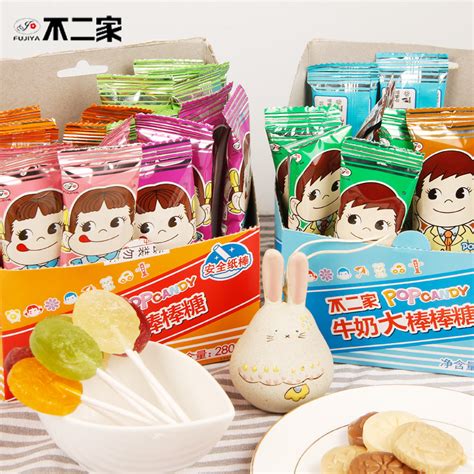 不二家棒棒糖水果混合味休闲零食儿童网红糖果大棒棒糖批发28支装虎窝淘