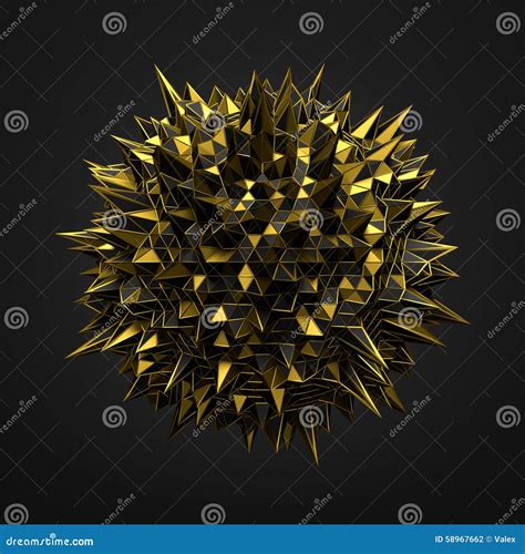 Abstract 3d Rendering Of Gold Chaotic Surface Stock Illustration Illustration Of Network