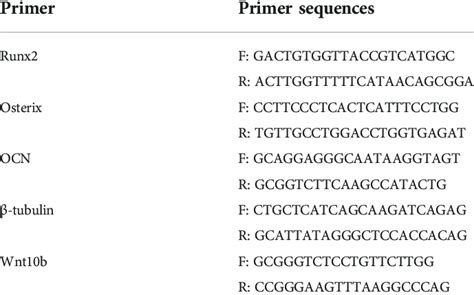 Primer Sequences Used In This Study Download Scientific Diagram