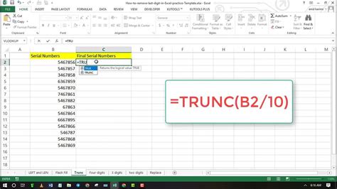 Mastering Excel Tricks Quick Method To Delete Last Digits In A Column Youtube