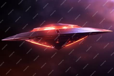Premium Ai Image Hypersonic Smooth Small Spaceship In Shape Of A Flat Thin Saucer Generative