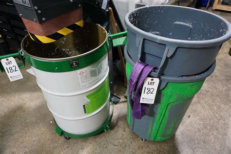 Lot To Include Barrels And Bins Used For Chips To Include Aluminum