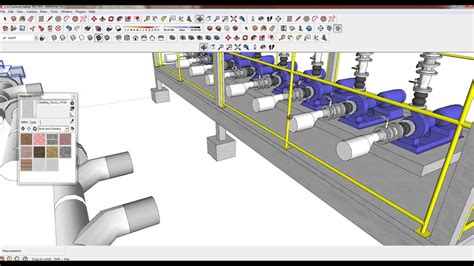 ตัวอย่างการเขียนงานระบบท่อและปั๊มด้วย Sketchup Youtube