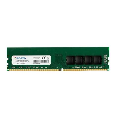 Barrette MÉmoire Adata 16go 3200 Mhz Ddr4 Pour Pc De Bureau Ad4u320016g22 Sgn Elbootic