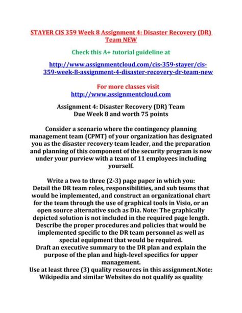 Stayer Cis 359 Week 8 Assignment 4 Doc