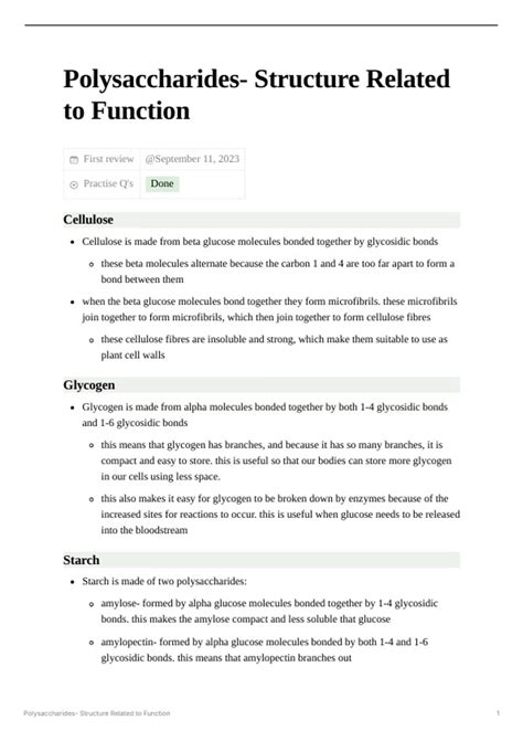 Summary Structure And Function Of Polysaccharides Module 2 Chapter 2 Stuvia Uk