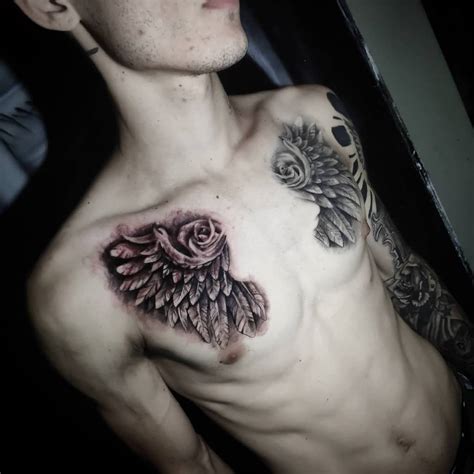 White Angel Wings Tattoo