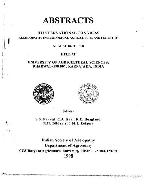 Pdf Allelopathy In Ecological Agriculture And Forestry Proceedings Of The Iii International