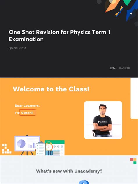 One Shot Revision For Physics Term 1 Examination With Anno Pdf