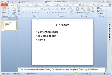 Create Powerpoint Ppt Programmatically Using C