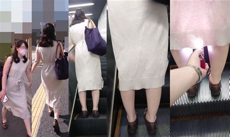 逆さの決定的瞬間40 ナマ脚タイトスカート 逆さ撮り博物館3