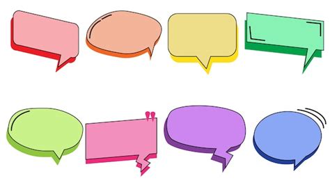 Premium Vector Collection Of The Cute Blank Colorful Speech Bubble