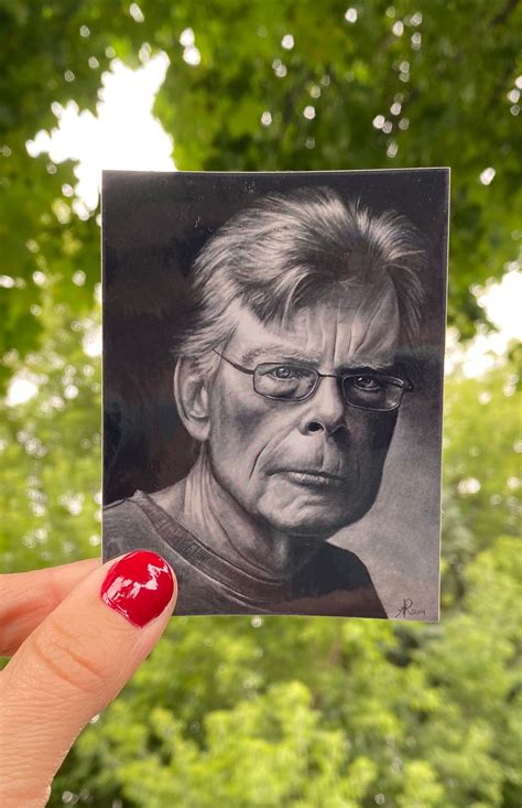Vinyl Sticker Stephen King Portrait Drawing Books Book Lover