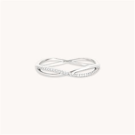 Infinite Topaz Pavé Solid White Gold Ring Astrid And Miyu Rings