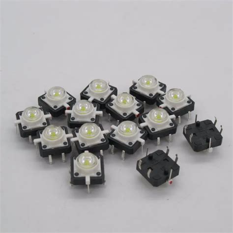 PCS Lot White X Mm Illuminated Tact Switch Button Switch LED Pin Reset Mm In Switches