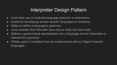 Interpreter Design Pattern Real Time Examples Ppt